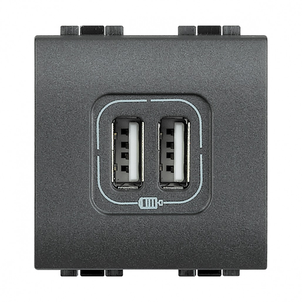 BT-L4286C2 - LASD LV Bticino Living Light antracīts Rozete USB 2 moduļi ...